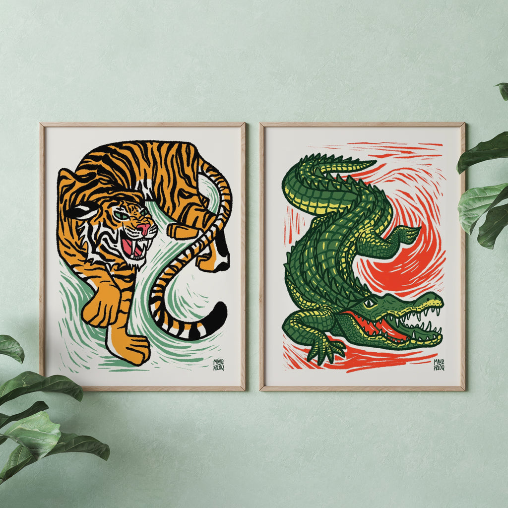 Crocodile de Maud Peloq – Cartes-gravures.com